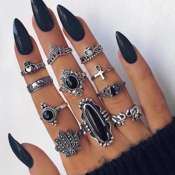 Gothic Boho Ring Set – Misty Angels